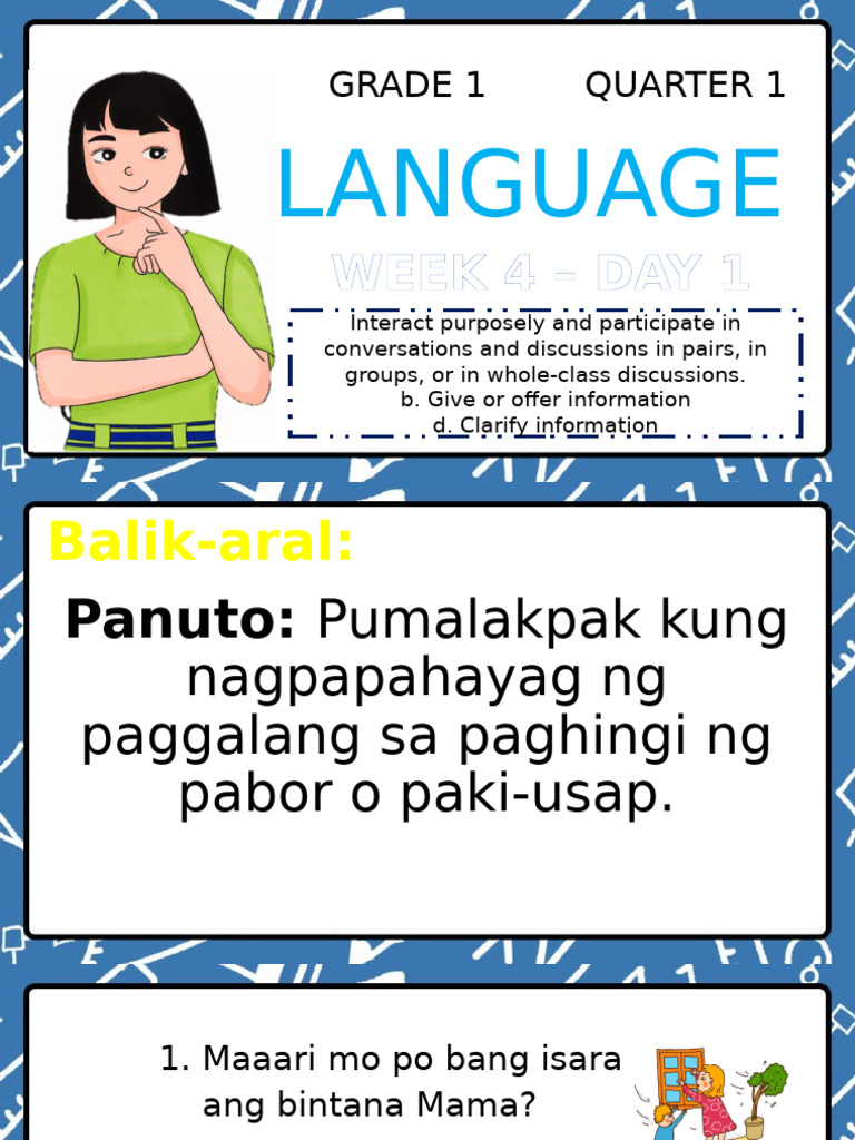 Grade 1 Language Week 4 | PDF
