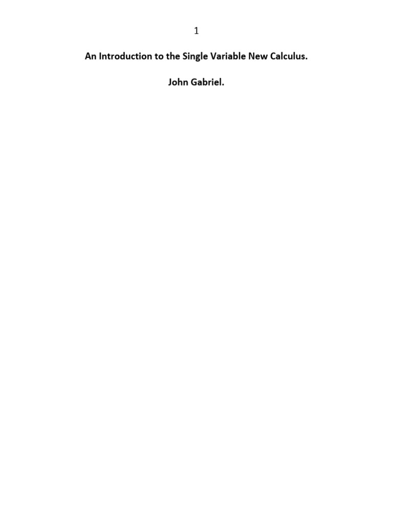 An Introduction To The Single Variable N | PDF | Calculus | Axiom