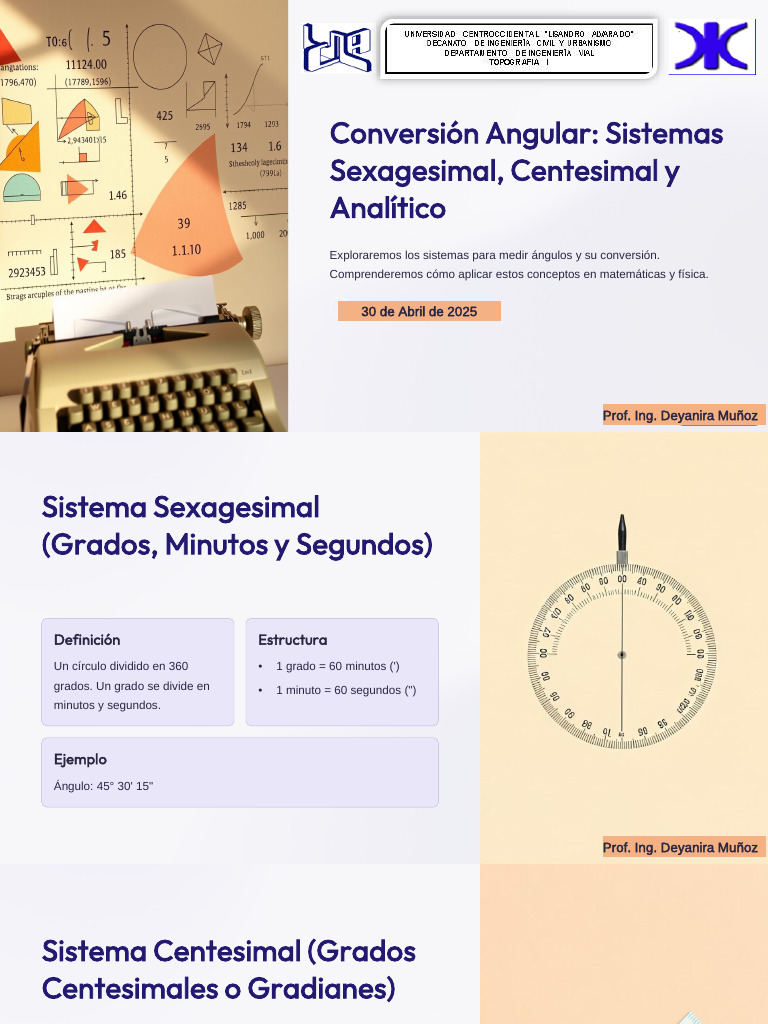 Clase 1.2. Sistemas de Medición Angular | PDF | Ángulo | Medida Geométrica