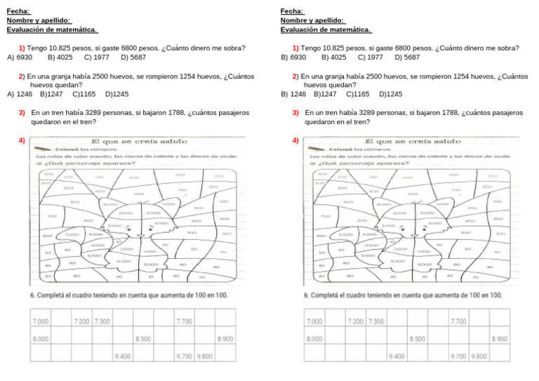 Evaluacion Mate Mayo | PDF