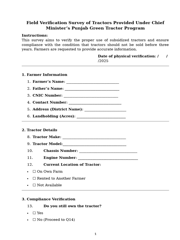 Tractor Verification Survey Form | PDF | Chess Theory | Chess