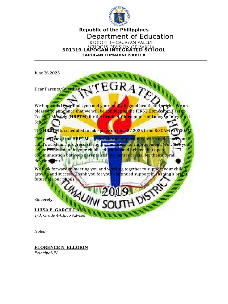 Hrpta Meeting Letter | PDF