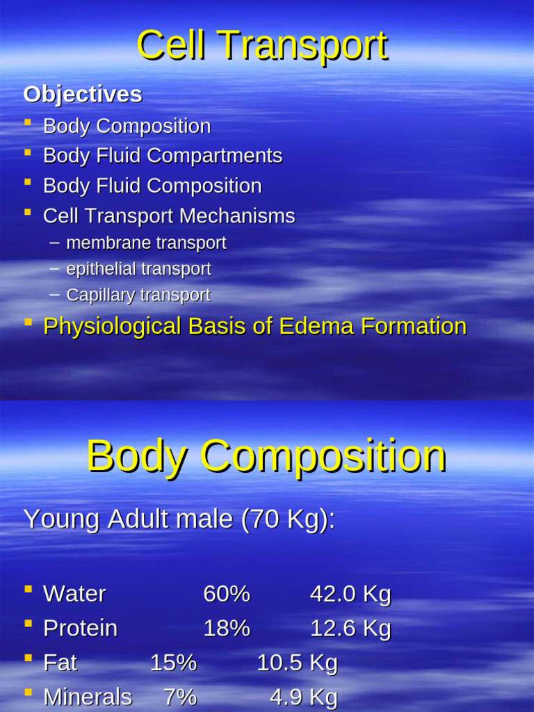 3) Body Fluids and Cell Transport Mechanisms | PDF | Edema | Capillary
