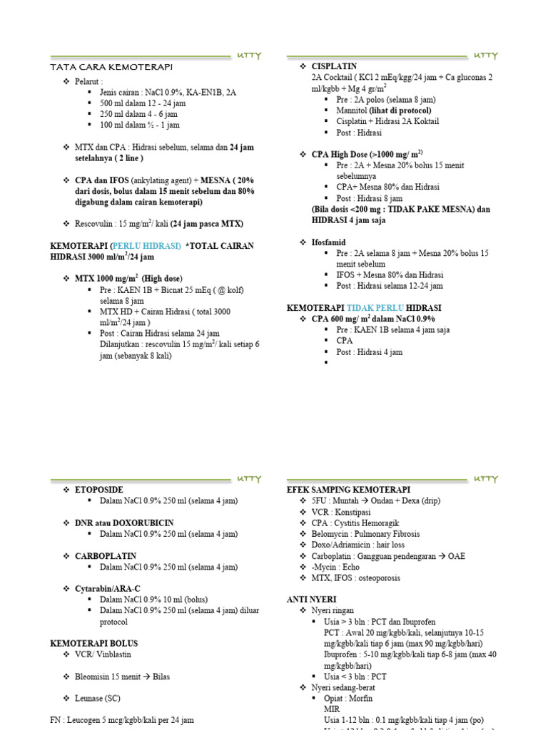 Protokol Hidrasi dan Kemoterapi | PDF