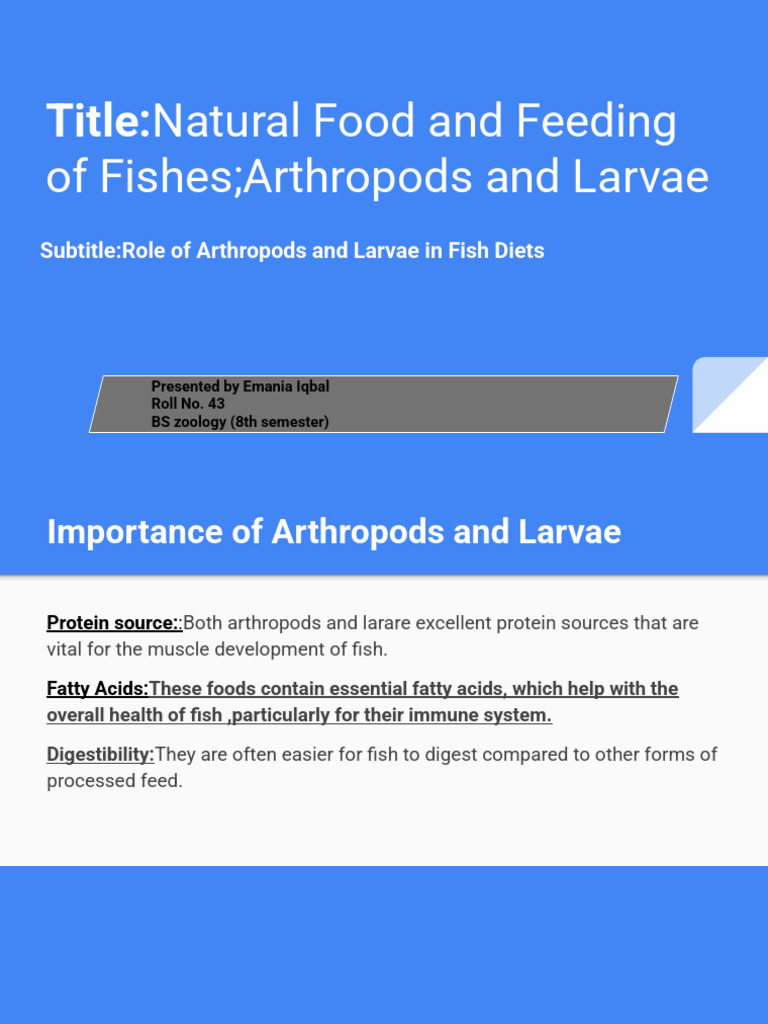Arthropods and Larvae in Fish Diets | PDF | Fish | Foods