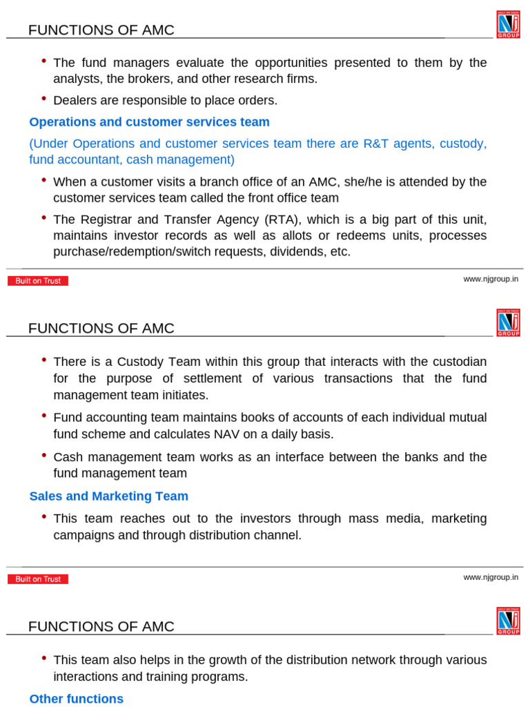 AMC Operations Overview and Functions | PDF | Securities (Finance ...