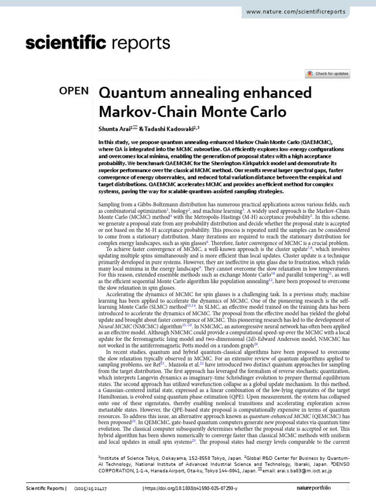 Quantum Annealing Enhanced | PDF | Markov Chain | Quantum Mechanics