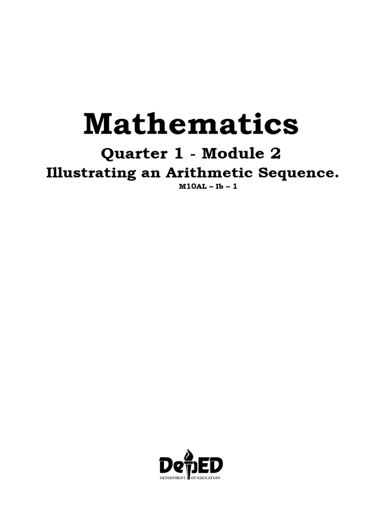 Q1 Math 10 Mod2 Illustrating An Arithmetic Sequence Word | PDF | Sequence | Arithmetic