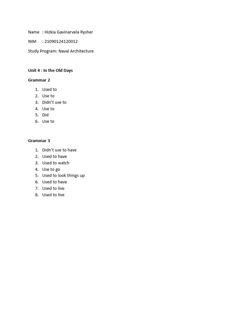 Hizkia Gavinarvela Rysher (012) - Grammar 2 & 3 Task | PDF