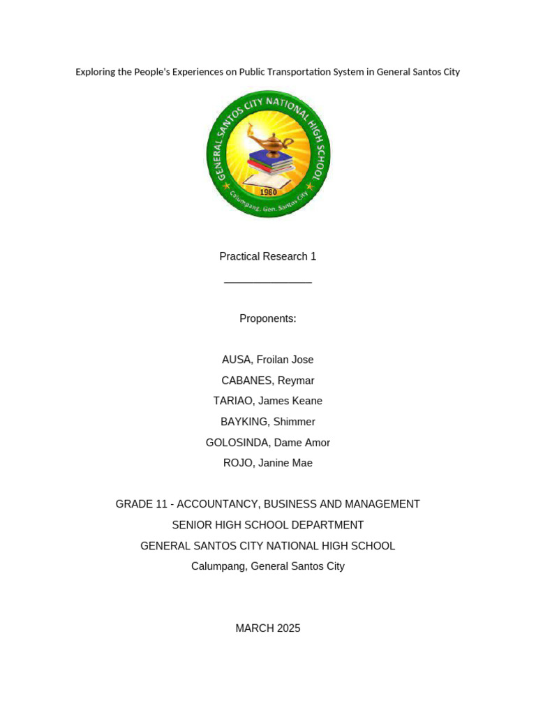 Commuter Experiences in General Santos | PDF | Public Transport | Transport
