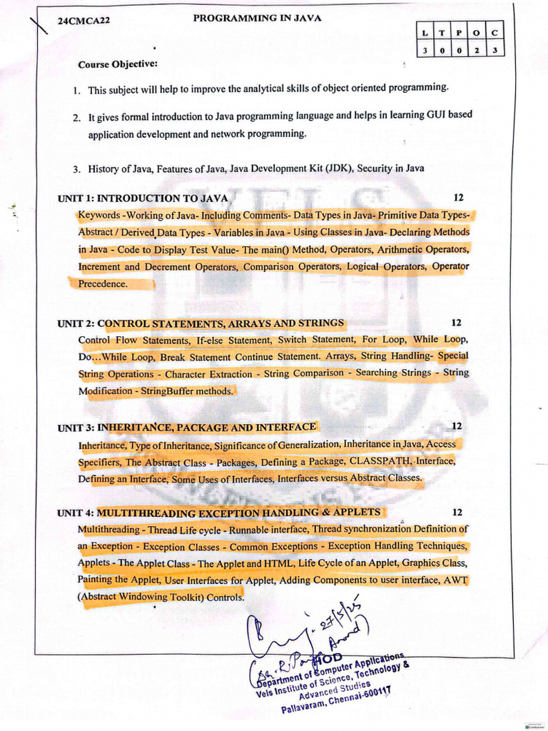 Programming in java syllabus mapping_compressed-compressed_11zon | PDF