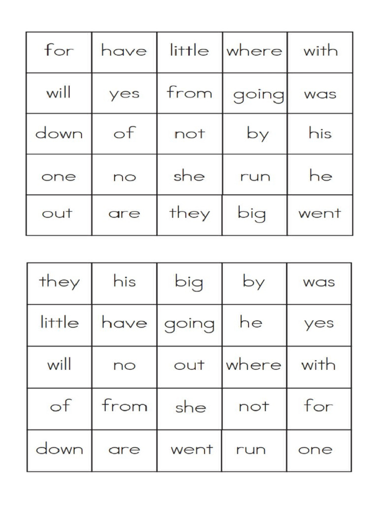 Bingo Words | PDF
