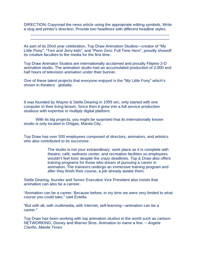 Exercise No. 3 - Copyreading | PDF