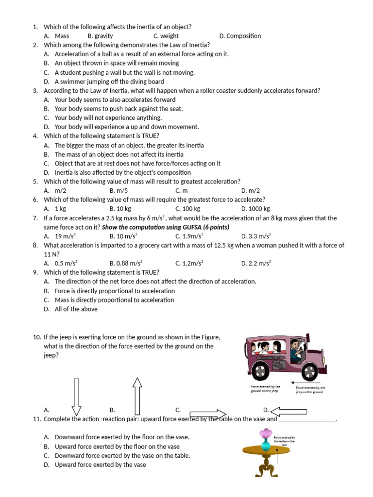 Summative Force and Motion | PDF | Force | Potential Energy