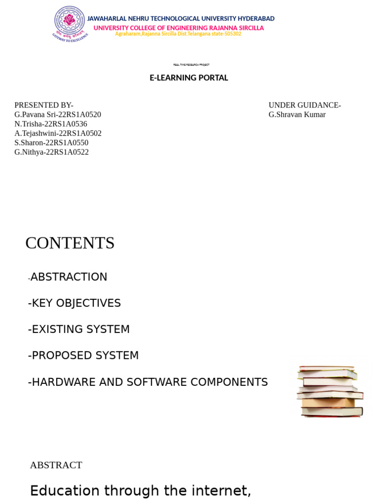 E-Learning Portal Project Overview | PDF | Educational Technology ...