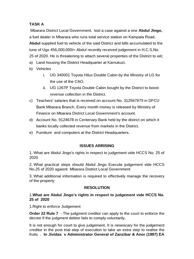 Civil Litigation Workshop Two Execution - 113608 | PDF | Judgment (Law) | Contempt Of Court