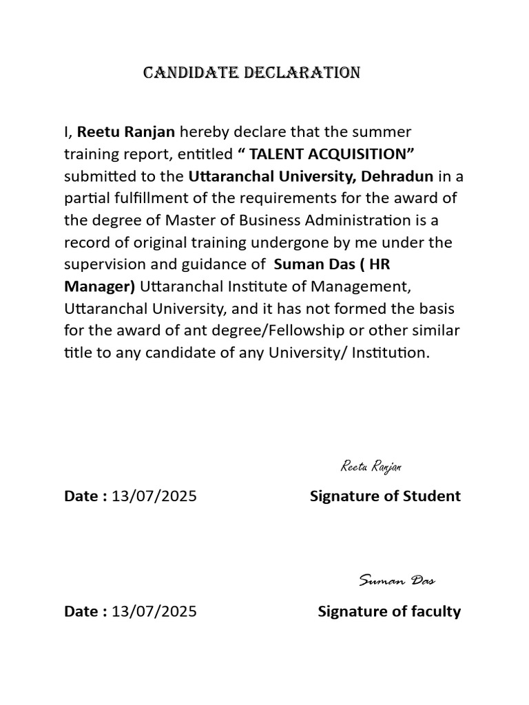 Candidate Declaration | PDF