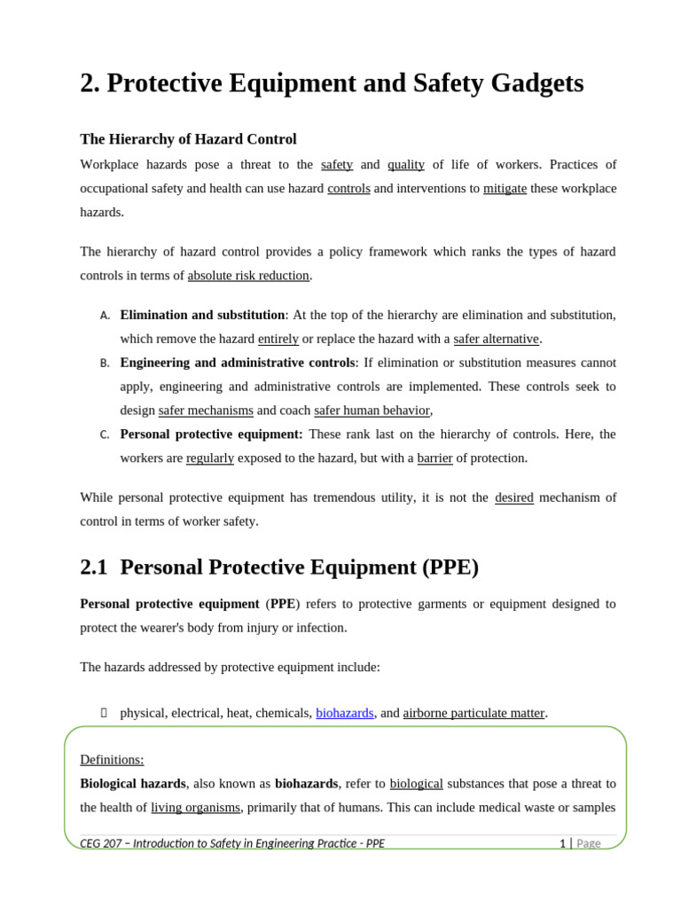 02 Personal Protective Equipment | PDF | Personal Protective Equipment | Working Conditions