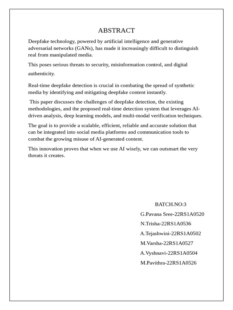 Abstract Deep Fake | PDF