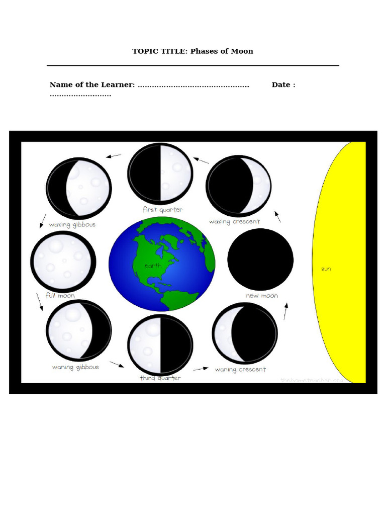 Handout - Phases of Moon | PDF