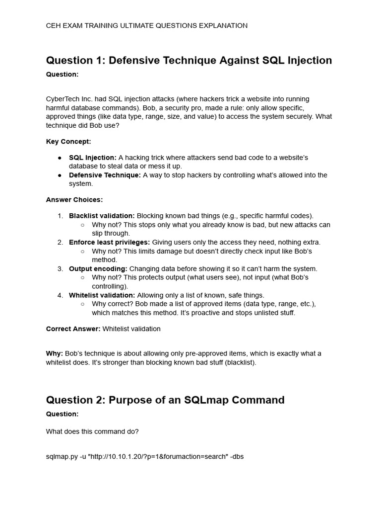 Ceh Exam Ultimate Training Cheatsheet | PDF | Denial Of Service Attack ...