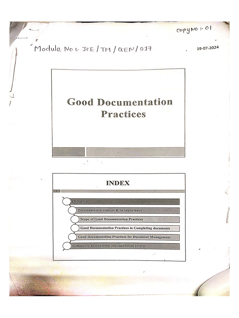Good Documentation Practices | PDF