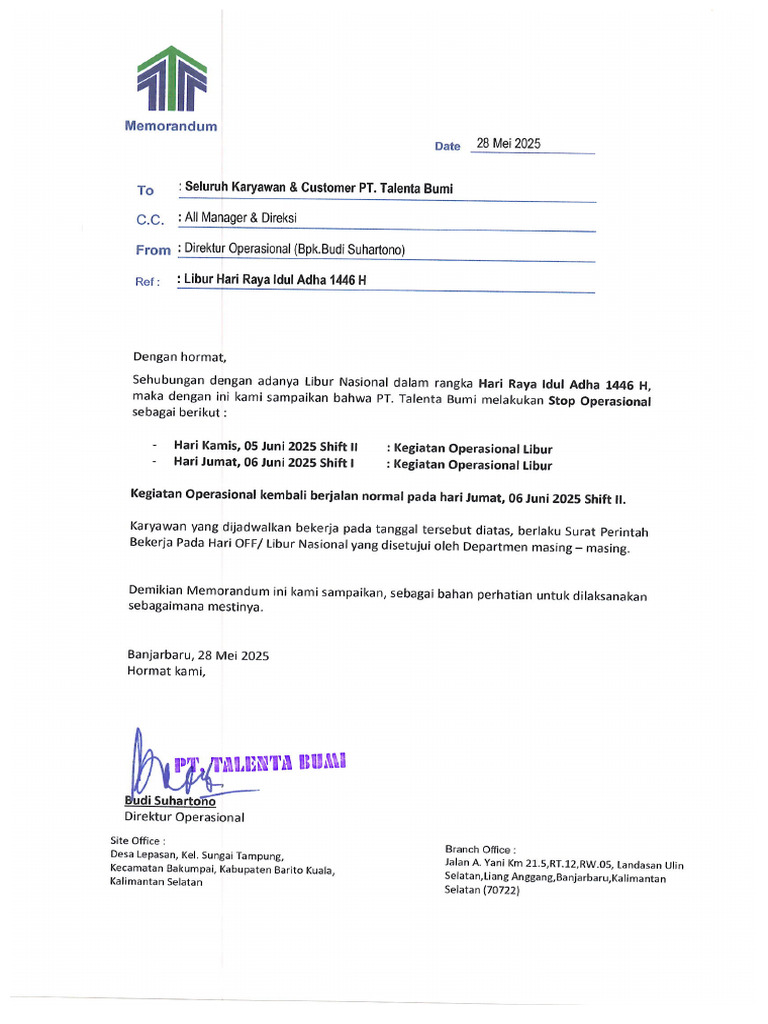 Memorandum Libur Hari Raya Idul Adha 2025PDF - 250529 - 150553 | PDF