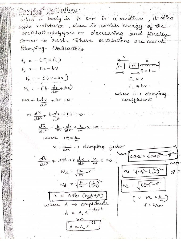 Damped Oscillations | PDF