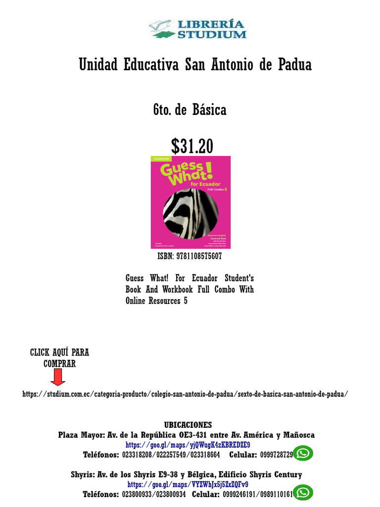 Libro de Inglés 6to para Ecuador | PDF