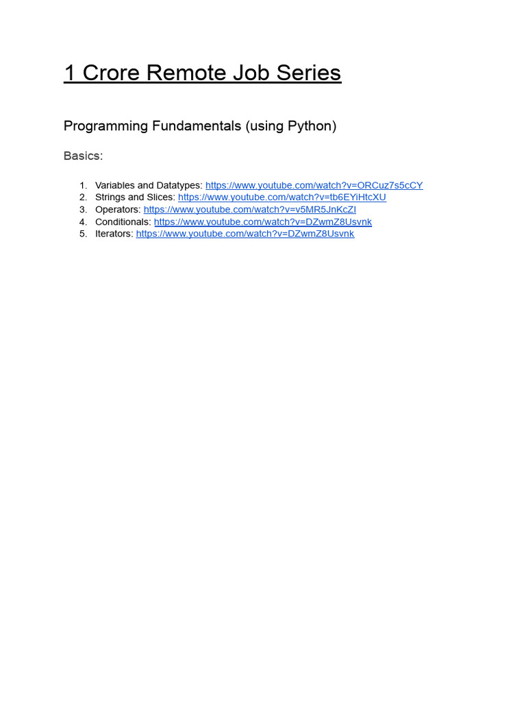 1 Crore Remote Job Series | PDF