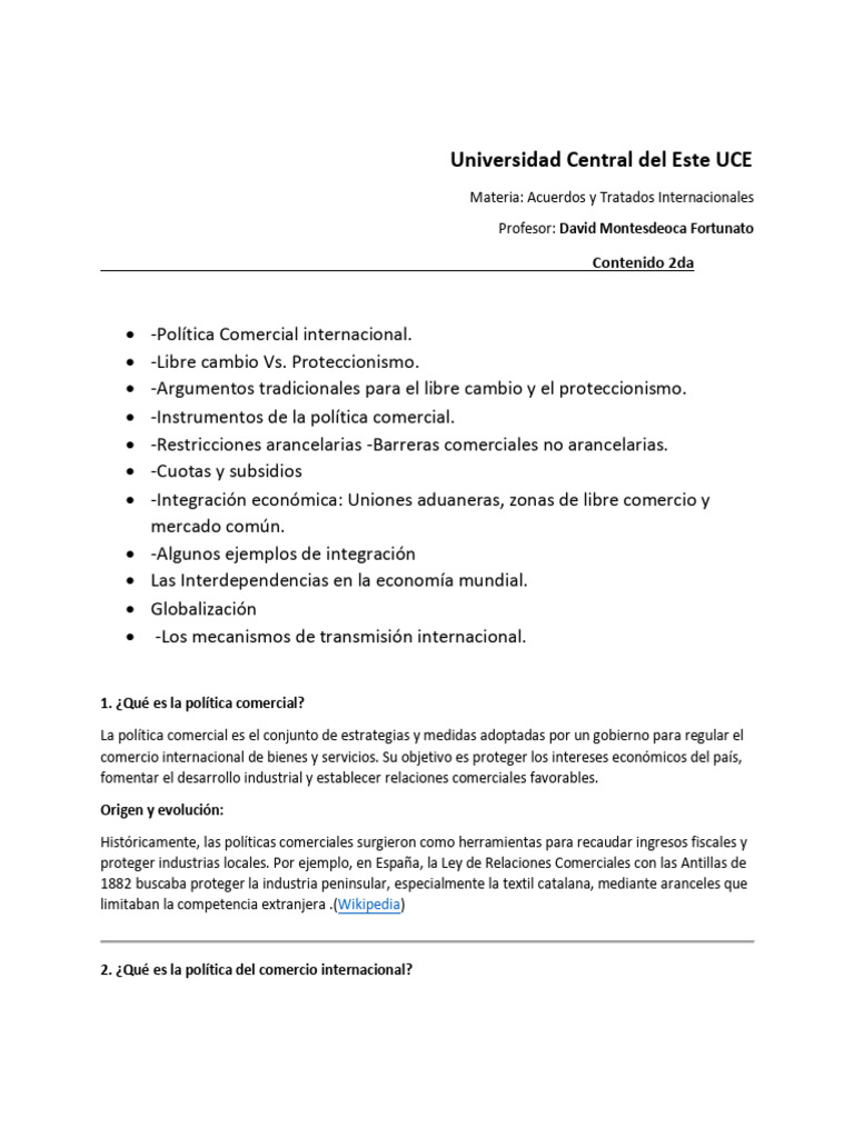 Universidad Central Del Este UCE | PDF | Arancel | Proteccionismo