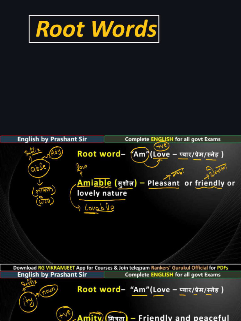 428) Root Word Vocabulary Class 02 (Class Notes) | PDF
