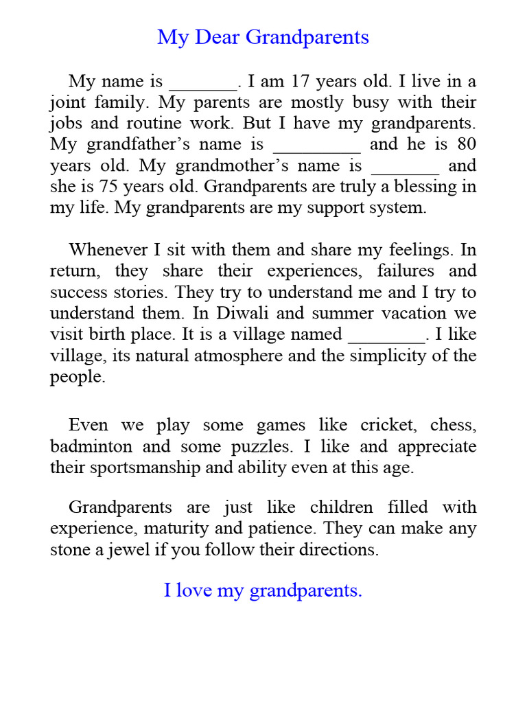 My Dear Grandparents | PDF