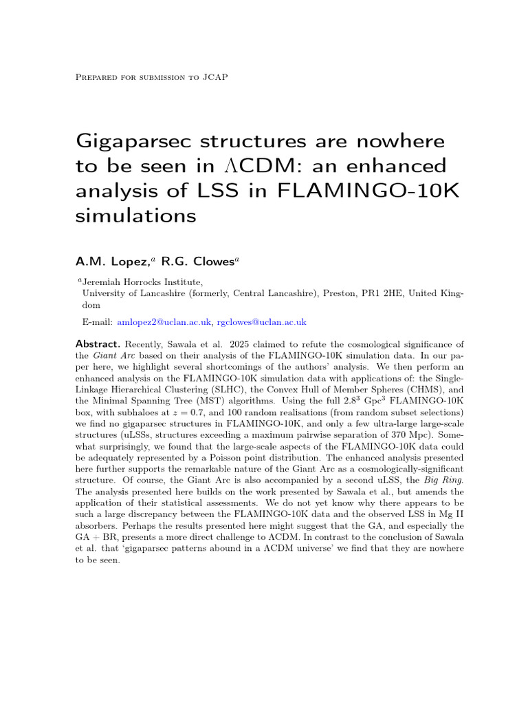 Lopez, A Clowes, R - Gigaparsec Structures Are Nowhere To Be Seen in ...