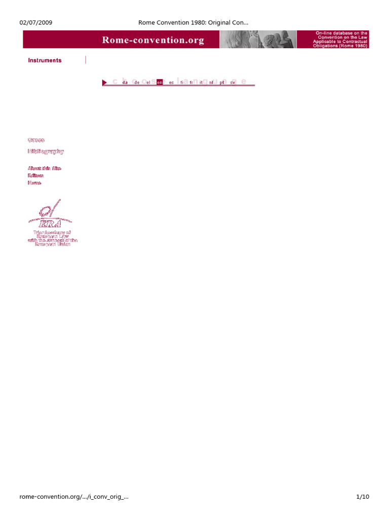 Rome Convention 1980 - Original Convention Text - English | PDF ...