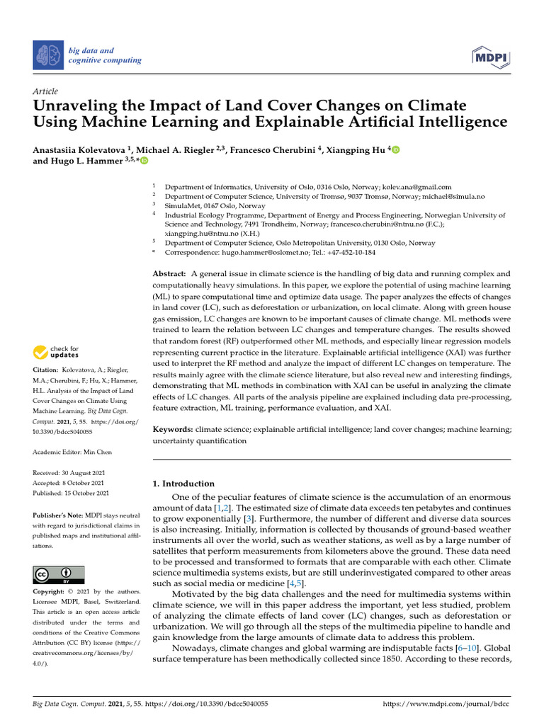 Land Cover Changes Climate | PDF | Climate Change | Climate