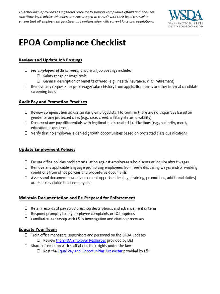 Member Resource Epoa Checklist | PDF
