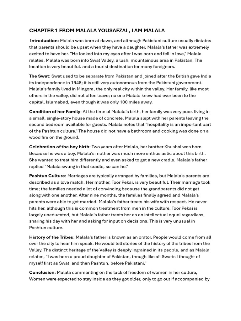 U-1 Malala and Autobiography Essay | PDF | Malala Yousafzai
