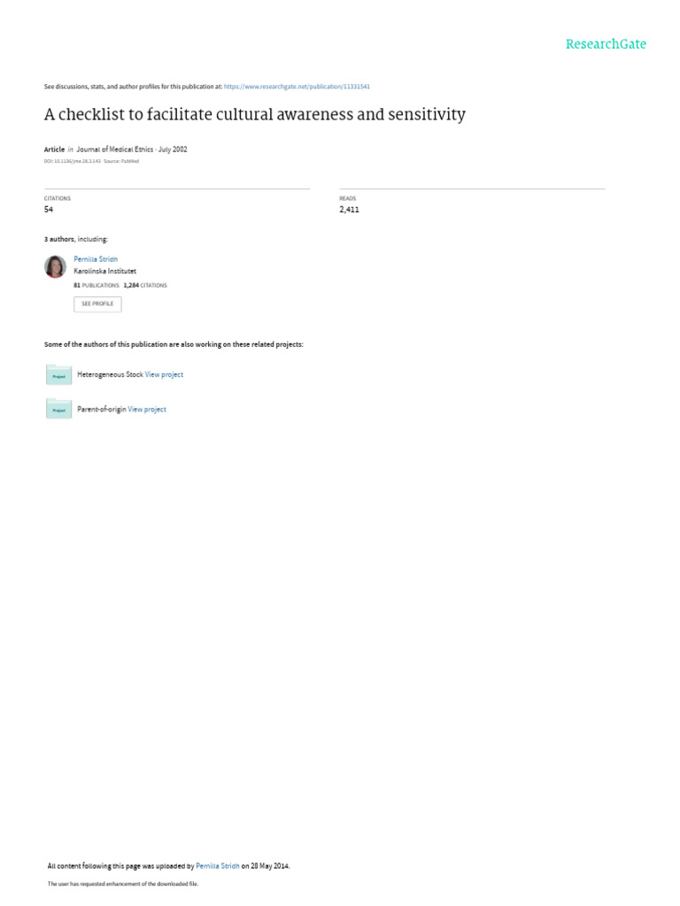 A Checklist To Facilitate Cultural Awareness and Sensitivity | PDF ...