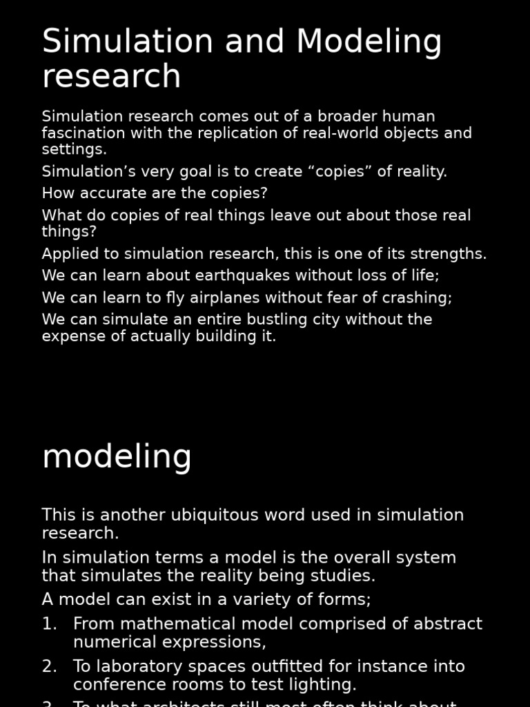 Research Methods Lecture 1 2 And 3 Pdf Theory Simulation