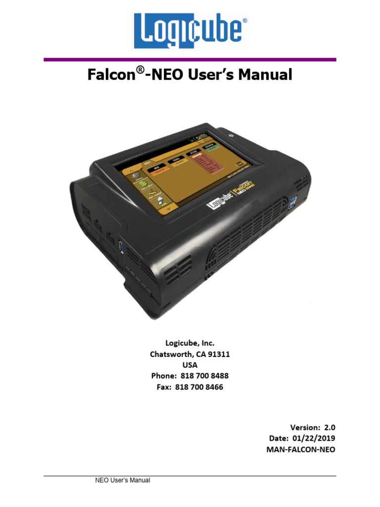 Logicube Falcon®-NEO Manual Guide | PDF | Usb | Computer Network