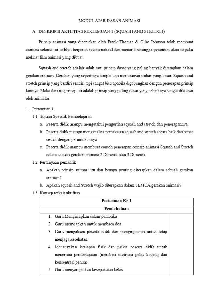 Modul Ajar Dasar Animasi | PDF