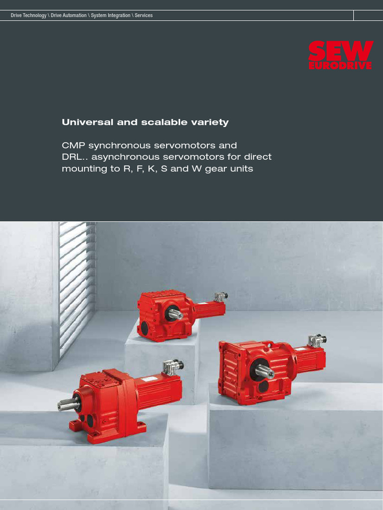 CMP Synchronous Servomotors and DRL Asynchronous Servomotors For Direct Mounting To R. F, K, S ...
