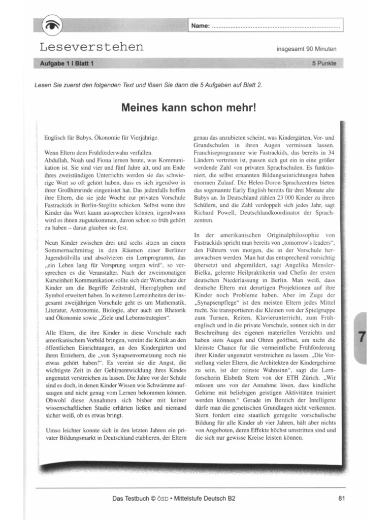 Test 7 - Lesen | PDF