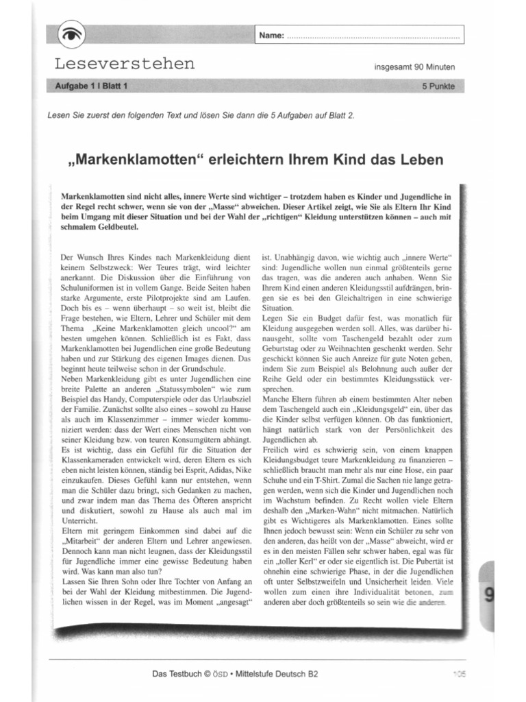 Test 9 - Lesen | PDF