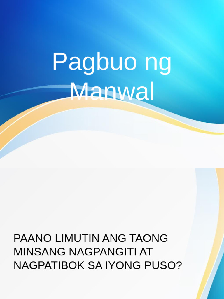 Pagbuo NG Manwal | PDF