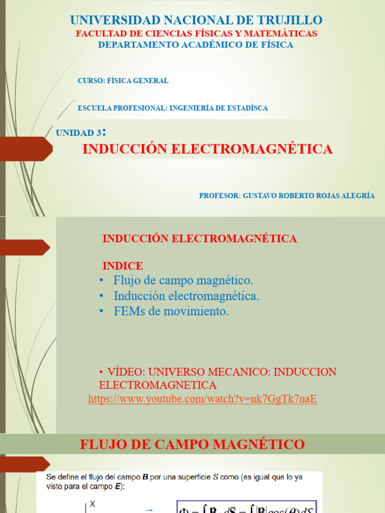 Semana - 14 - Induccion Electromagnetica | PDF | Inducción electromagnética | Electromagnetismo