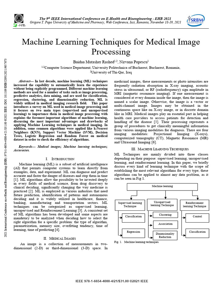 Machine Learning Techniques For Medical Image Processing | PDF | Machine Learning | Statistical ...