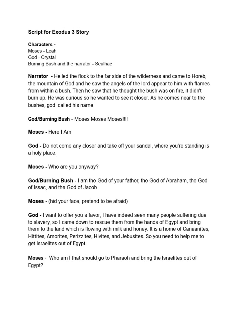 Exodus Script | PDF