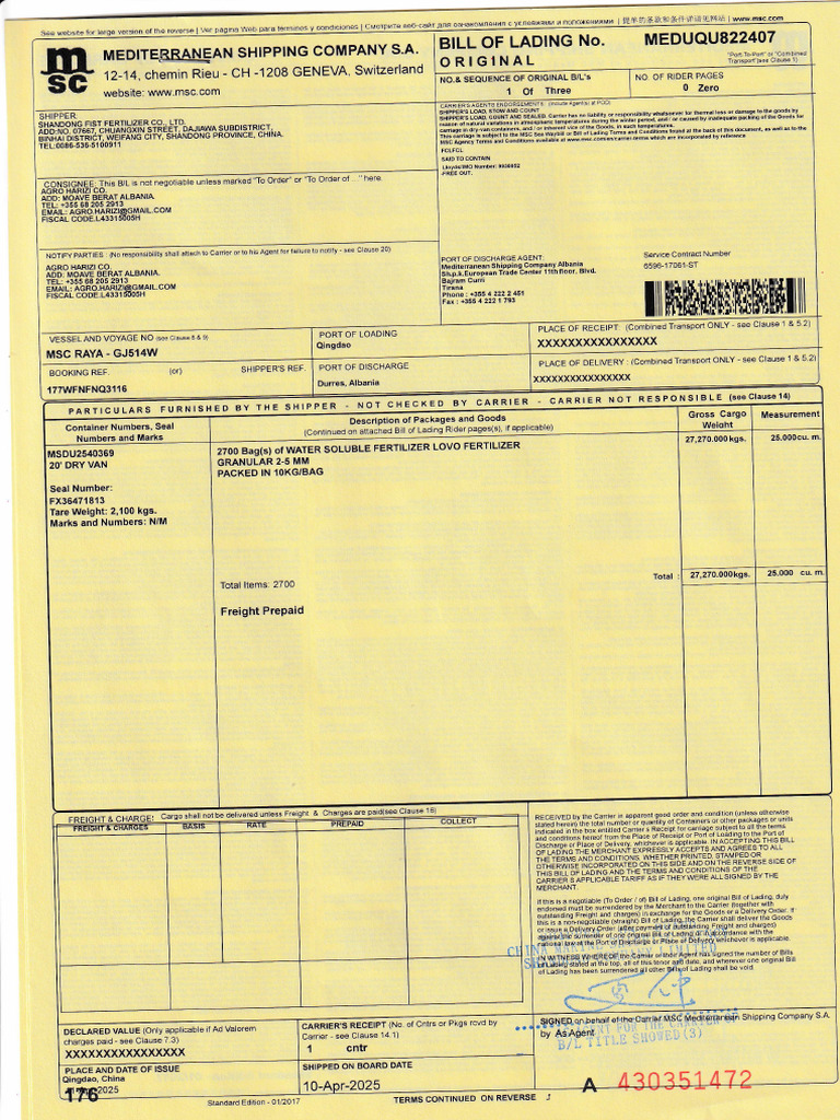 Original Customs Clearance Documents | PDF